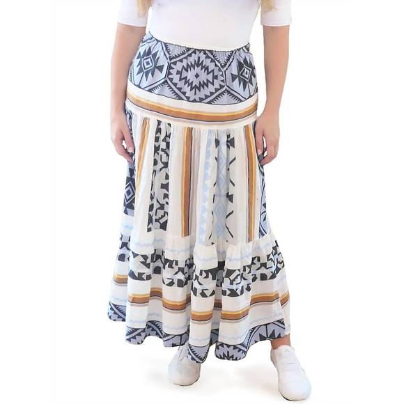 Meo Meli | Skirts | New Meo Meli Meraki Tiered Skirt In Blue Multi ...